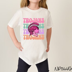 Trojans Preppy Mascot PNG, Pink Mascot, Groovy Sublimation Design ...