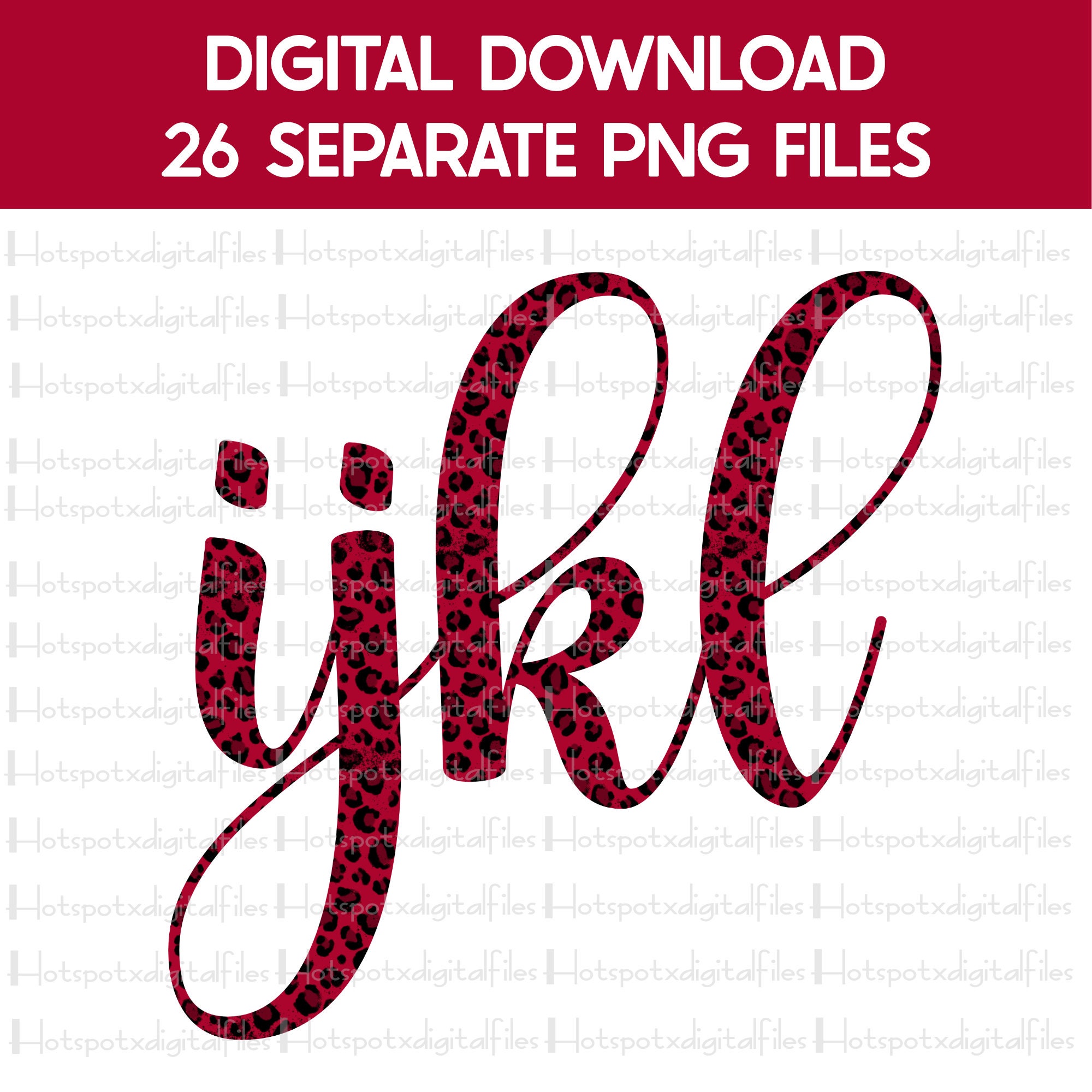 Distressed Red Leopard print Alphabet Bundle Sublimation PNG | Etsy