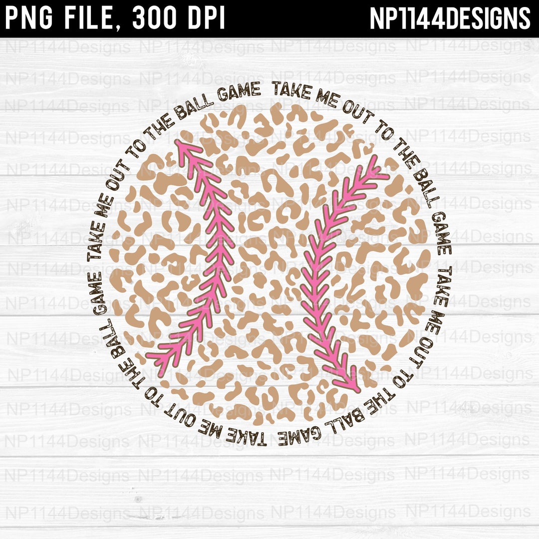 Leopard Baseball PNG, Take Me Out to the Ball Game, Pink Baseball ...