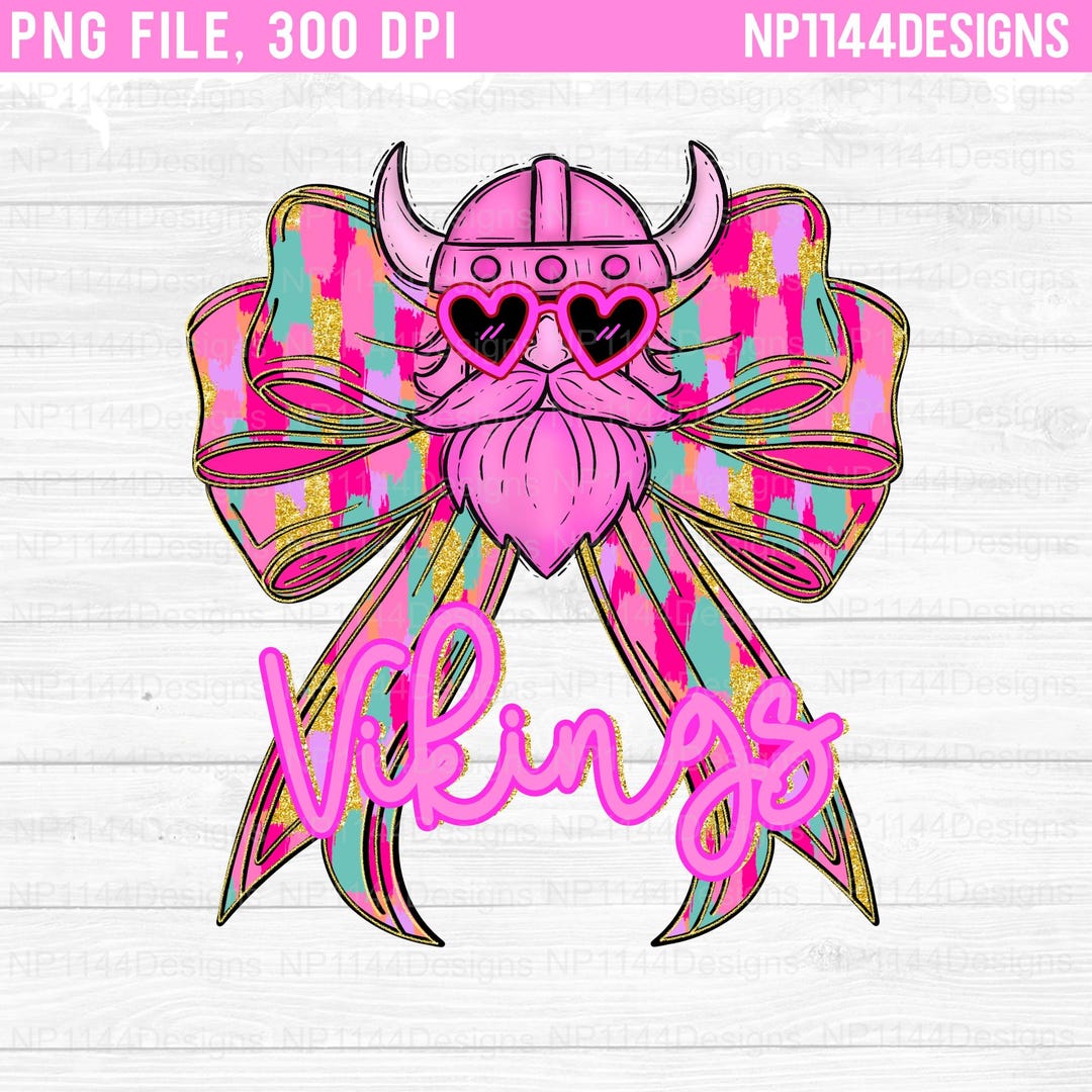 Vikings Preppy Mascot PNG, Coquette Mascot, School Mascot Sublimation ...