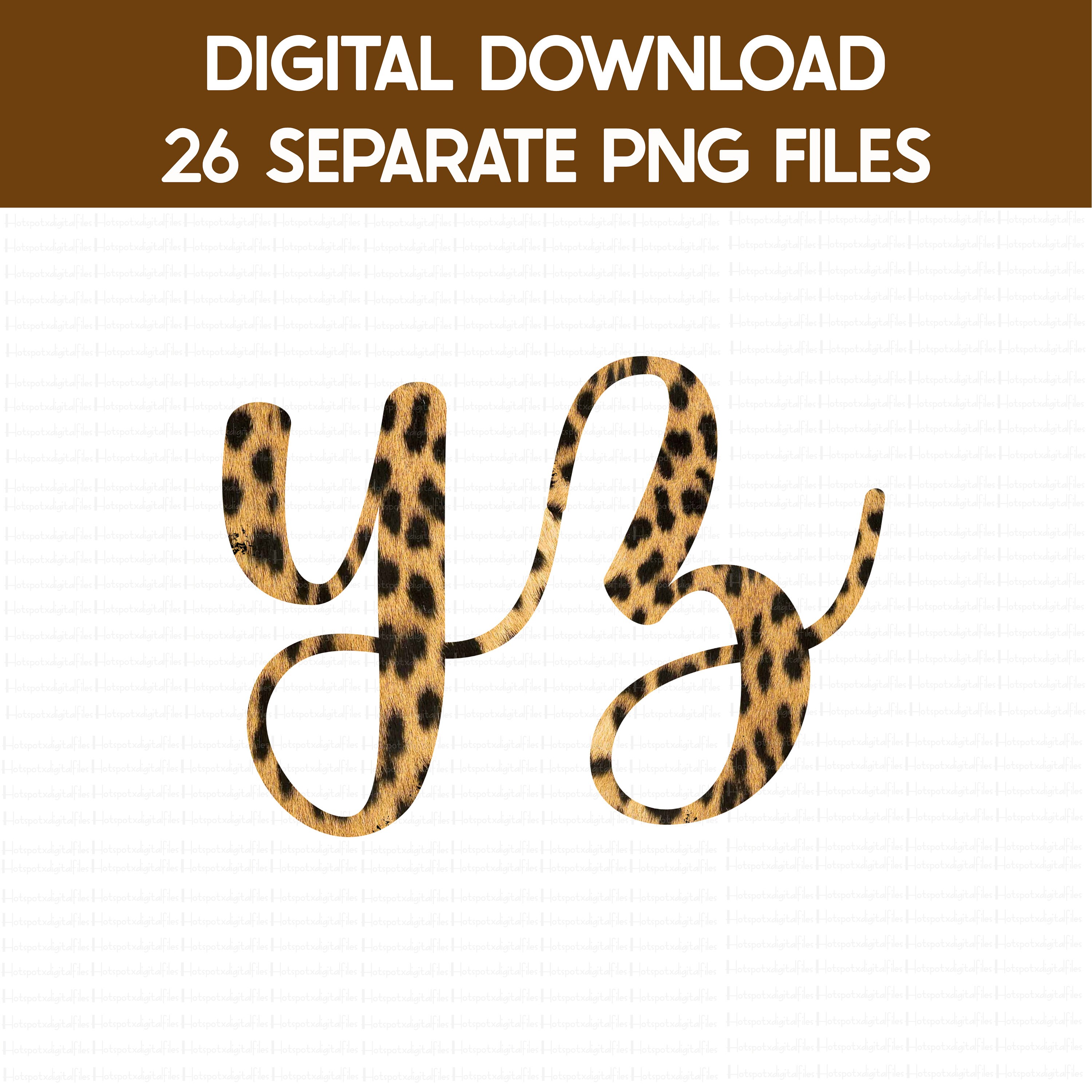 Leopard Print Cursive Alphabet PNG Bundle (digital Download) - Etsy