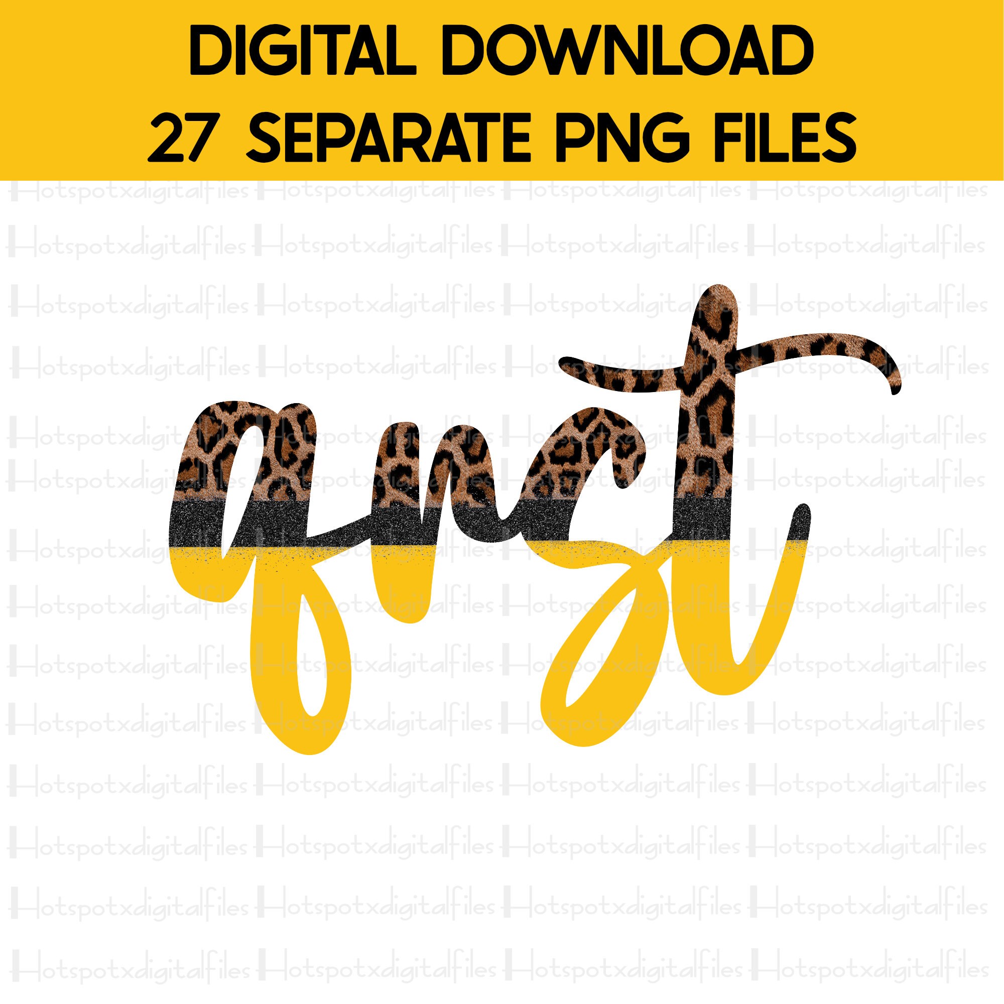 Yellow Black Glitter Leopard Print Alphabet Bundle | Etsy