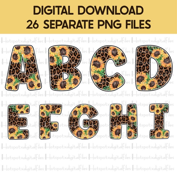 Papercraft Clip Art & Image Files Craft Supplies & Tools Leopard Alpha ...