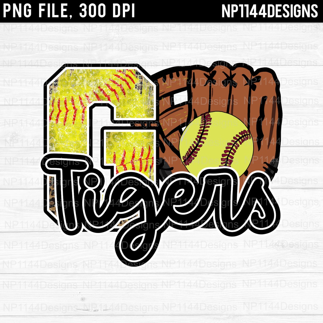 Go Tigers Softball PNG, Leopard Softball Sublimation Design, Softball ...