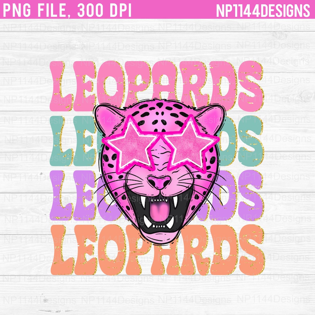 Leopards Preppy Mascot PNG, Pink Mascot Sublimation Design, Cute Pastel ...