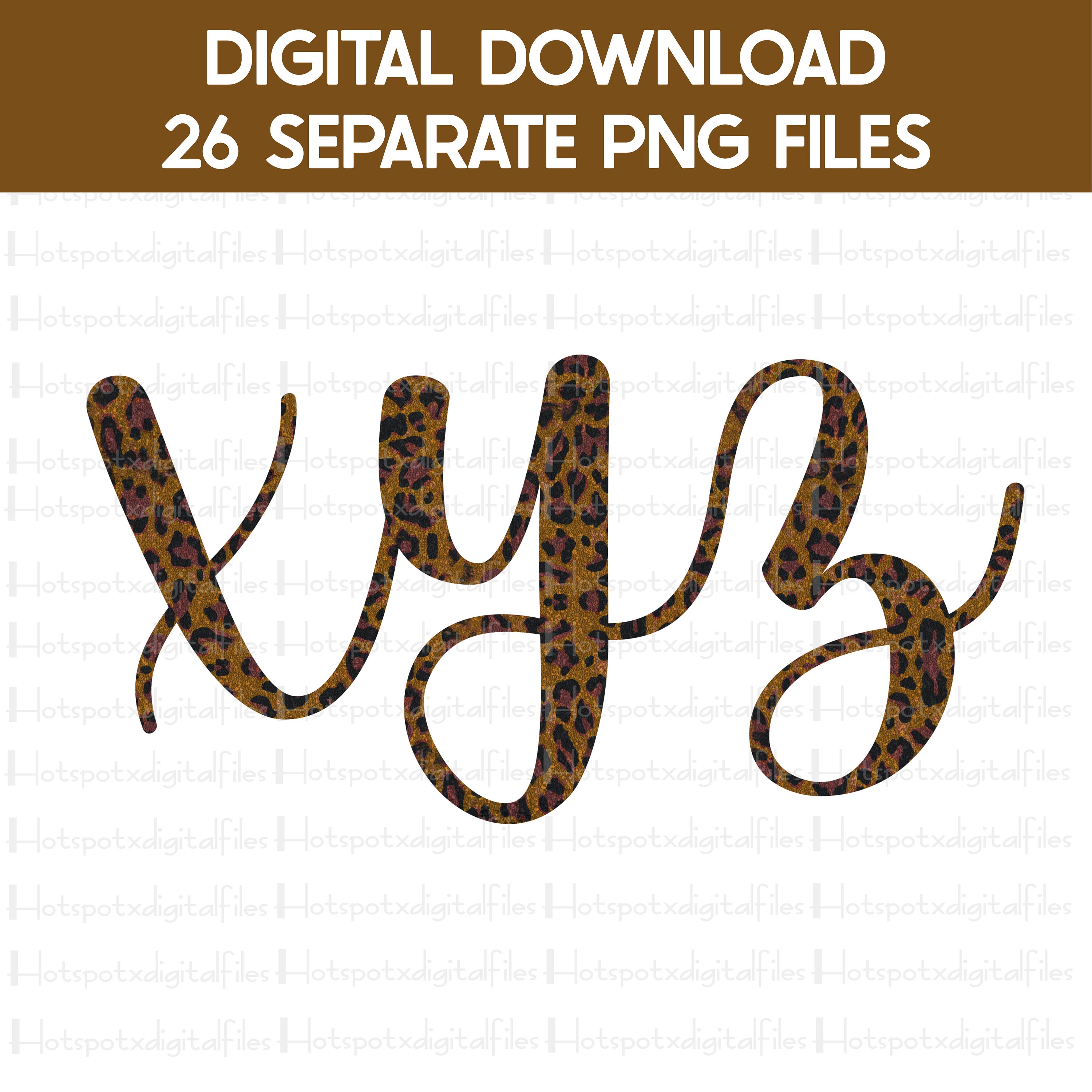 Leopard Print Alphabet Bundle PNG Sublimation Designs - Etsy