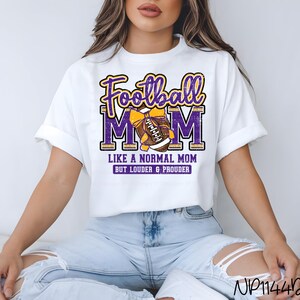 Football Mom PNG: Purple and Gold Team Spirit, Distressed, Sublimation ...