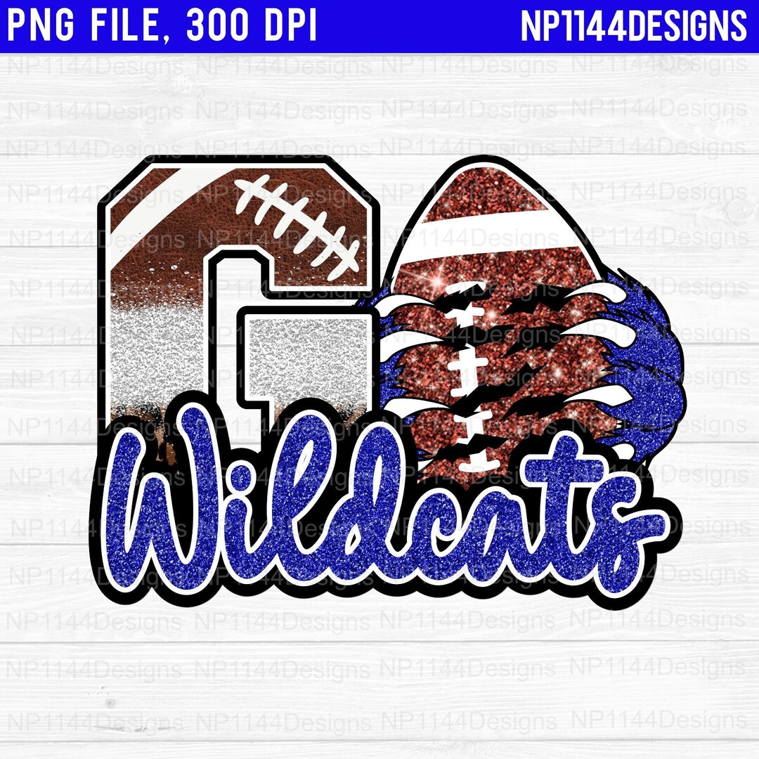 Go Wildcats Mascot PNG Royal Blue Team Spirit Go Football - Etsy