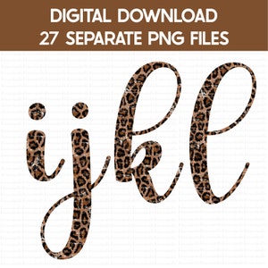 Leopard Print Cursive Alphabet PNG Bundle (digital Download) - Etsy