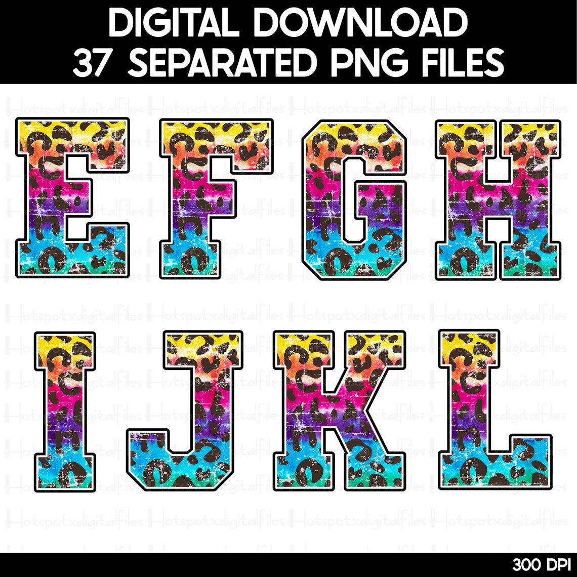 Distressed Neon Leopard Print Alphabet Bundle PNG - Etsy