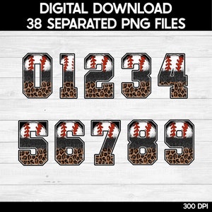 Baseball Leopard Print Alphabet Bundle PNG, Sublimation Letters ...