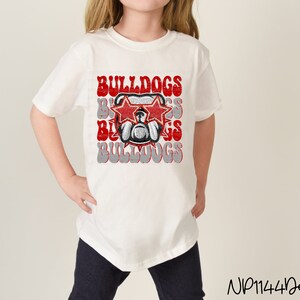 Bulldogs Preppy Mascot PNG, Red Team Spirits, Groovy Sublimation Design ...