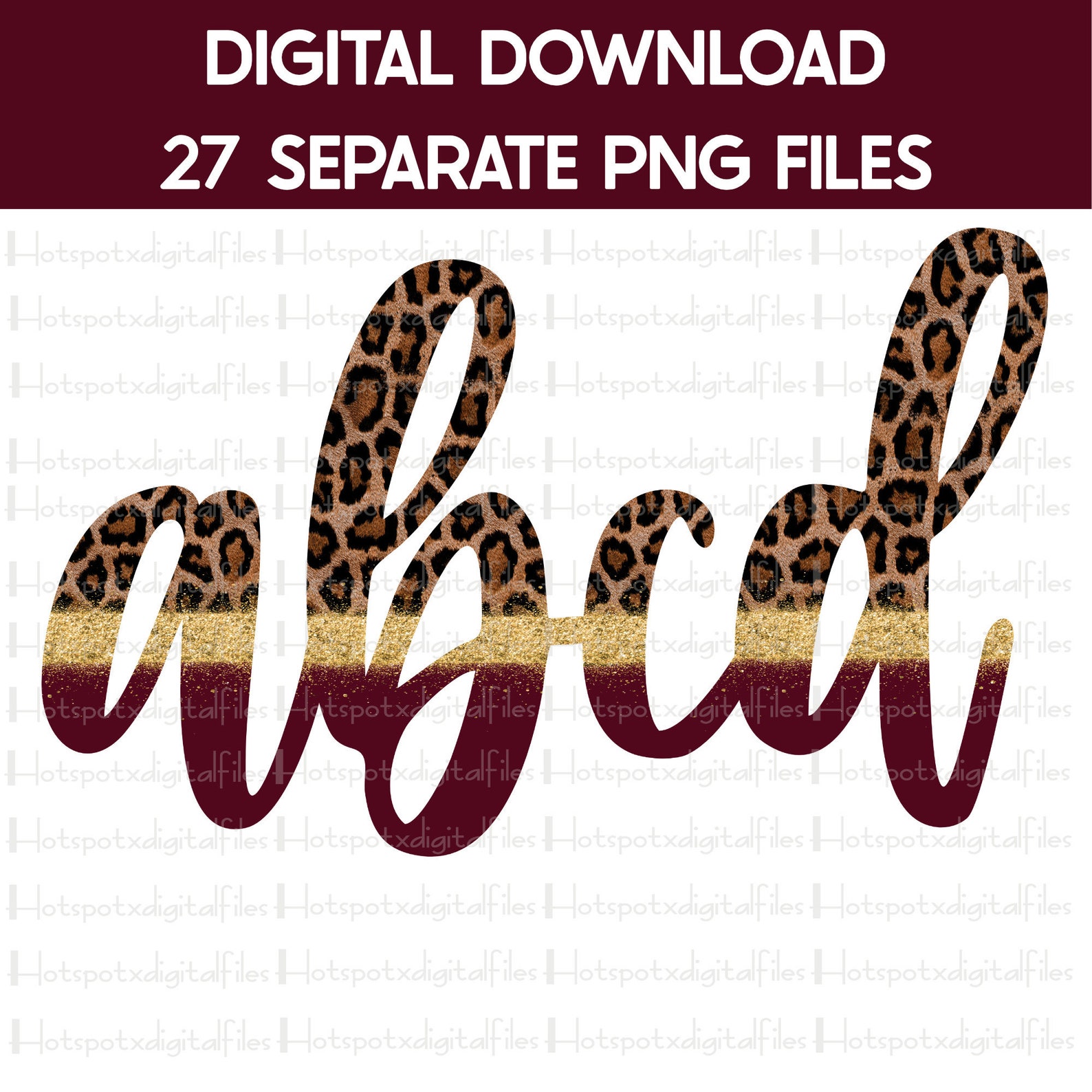 Dark Maroon Leopard Print Alphabet Bundle Sublimation PNG - Etsy