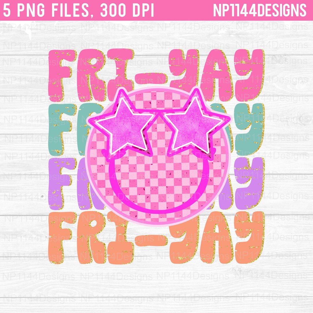 Fri-yay PNG, Happy Friday Png, Friyay Teacher, Preppy Smiley Face ...