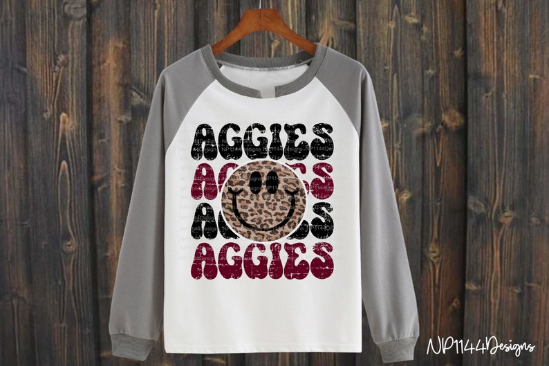 Aggies School Mascot Stacked PNG Maroon and Black Team - Etsy