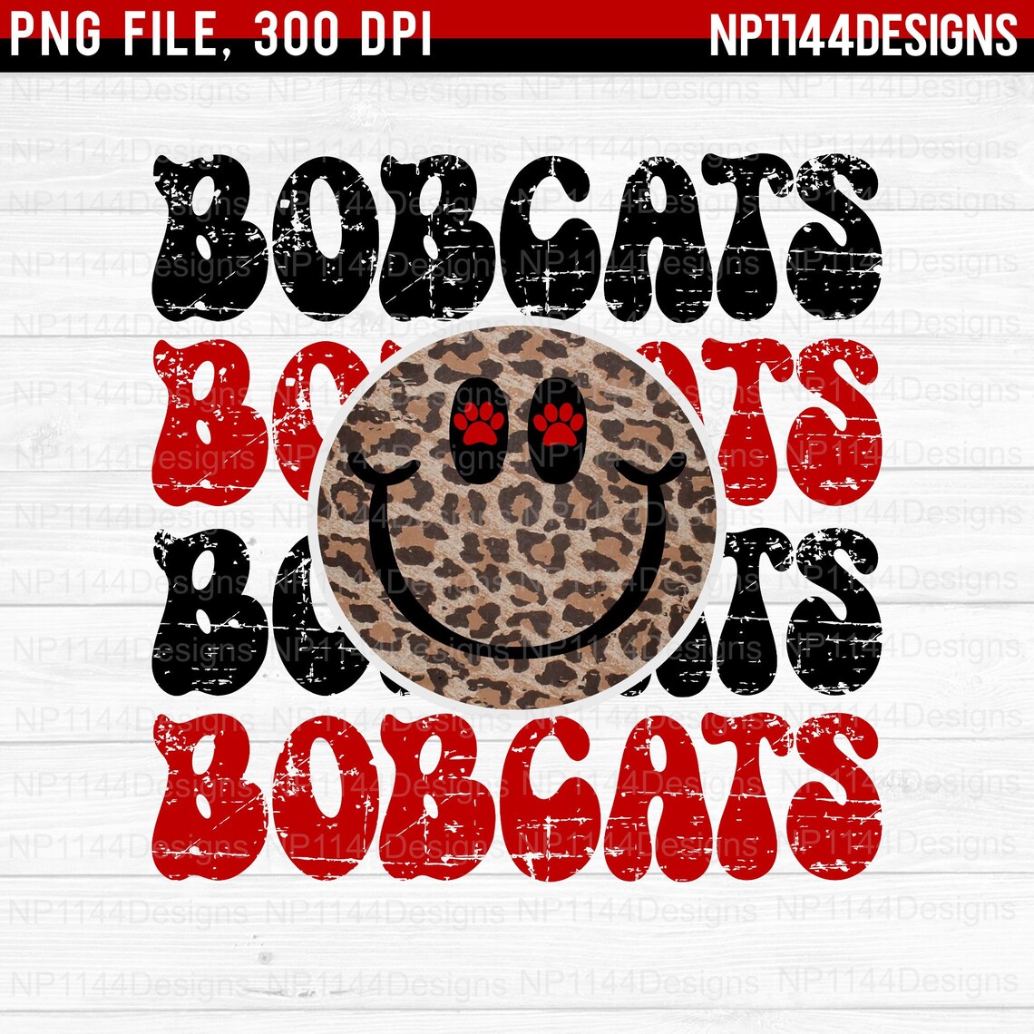 Bobcats Black and Red PNG School Mascots Retro Sublimation - Etsy