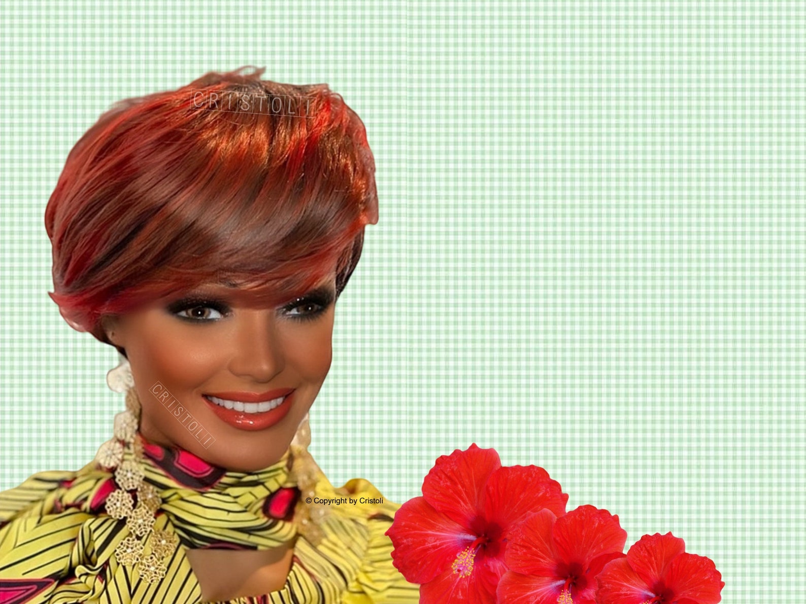 Cristoli WILLOW Short Pixie Wig Human Hair Blend Color SANGRIA - Etsy