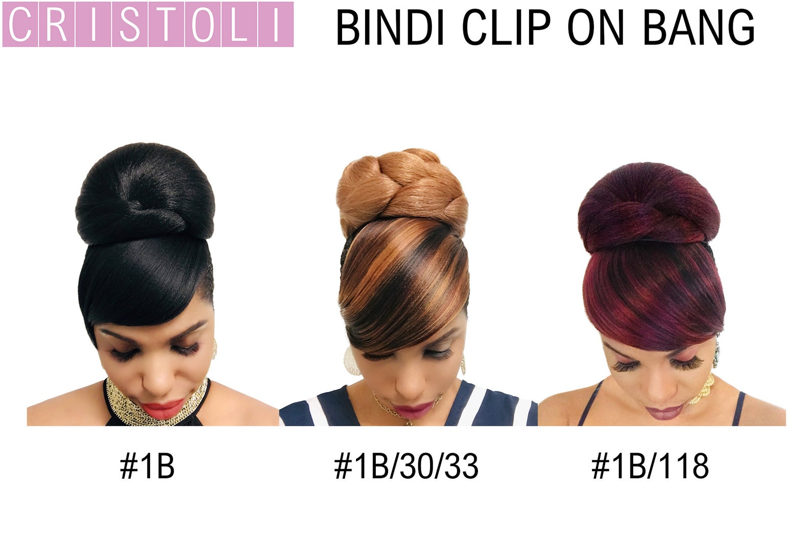 Cristoli Clip on Hair Bang bindi for Natural Hair - Etsy