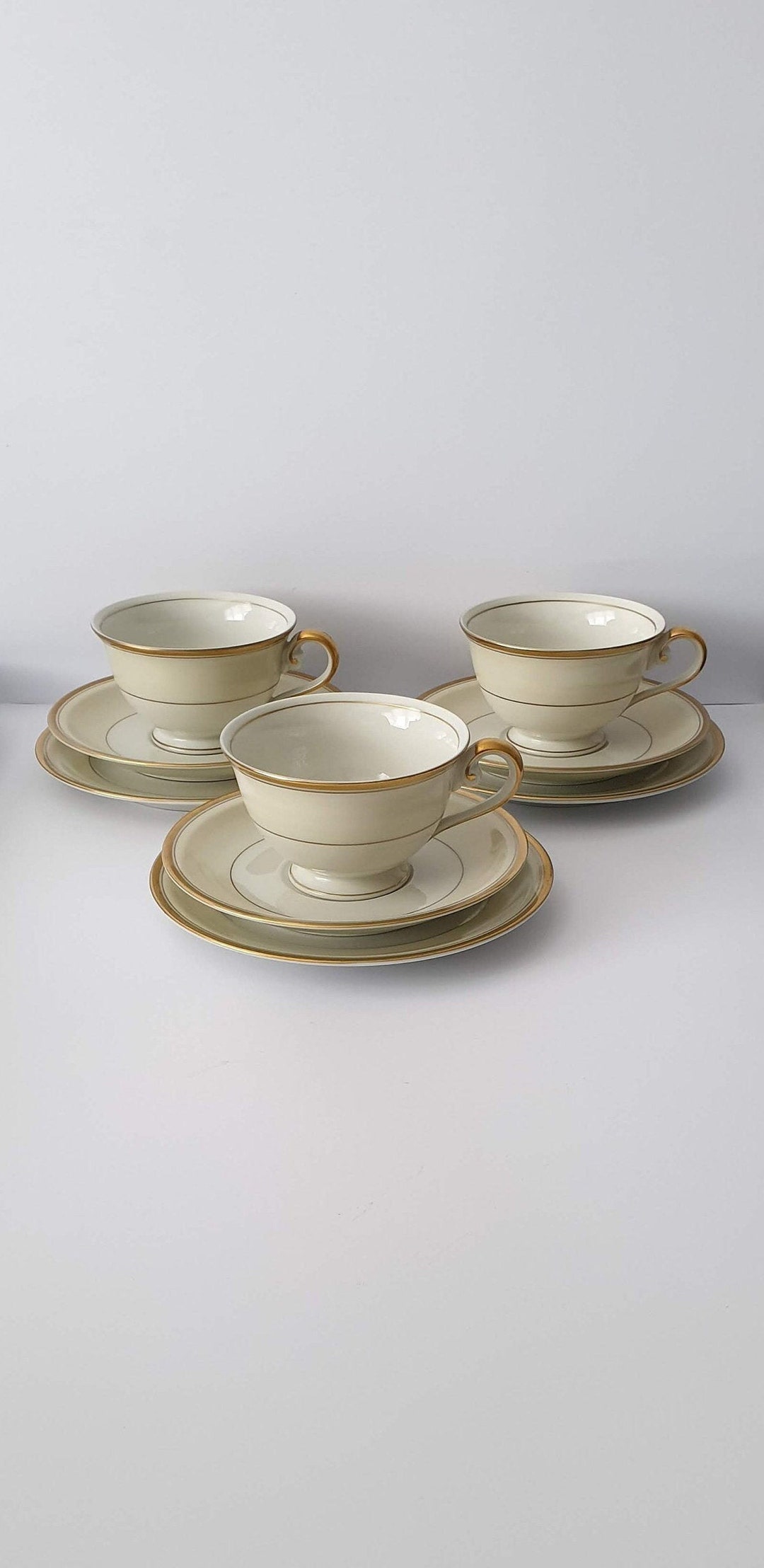 Japanese Meito Ivory Teacup Trios X3, Meito China, Japanese Tea Cup ...