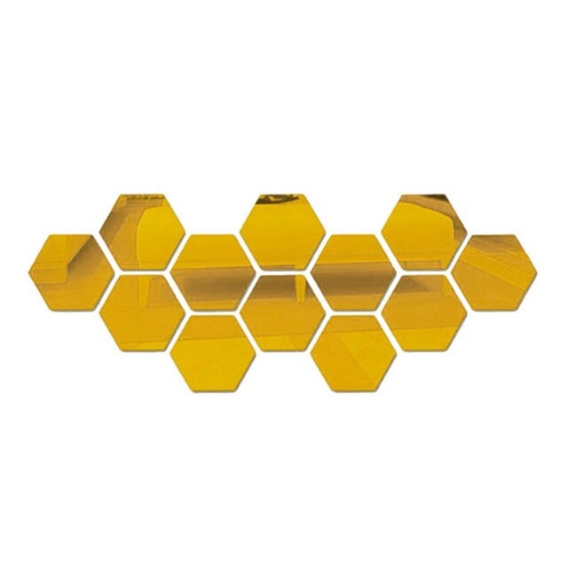 12 Pcs Set Hexagon Mirrors Wall Decor Stickers 3d Acrylic Etsy