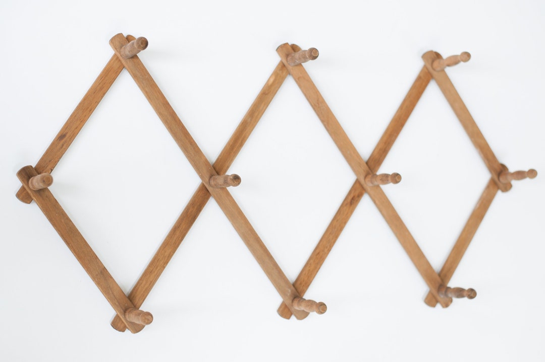 XL Vintage Wooden Accordion Rack - Etsy