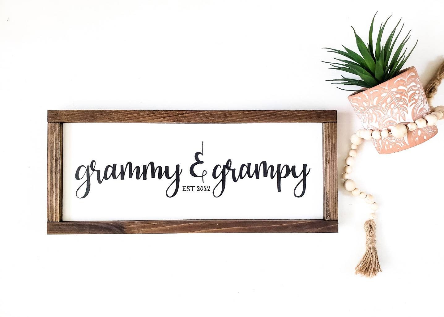 Personalized gift Grammy and Grampy Wood sign Wall Decor | Etsy