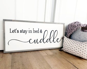 Let's Stay Home and Snuggle Wood Sign - Etsy