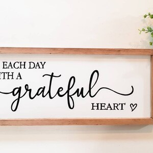Begin Each Day With A Grateful Heart Wood Sign Home Decor Wall Decor - Etsy