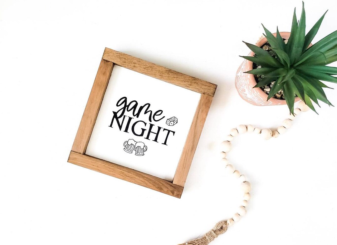 Game Night Wood Sign Farmhouse Sign Rustic Sign Home Decor - Etsy