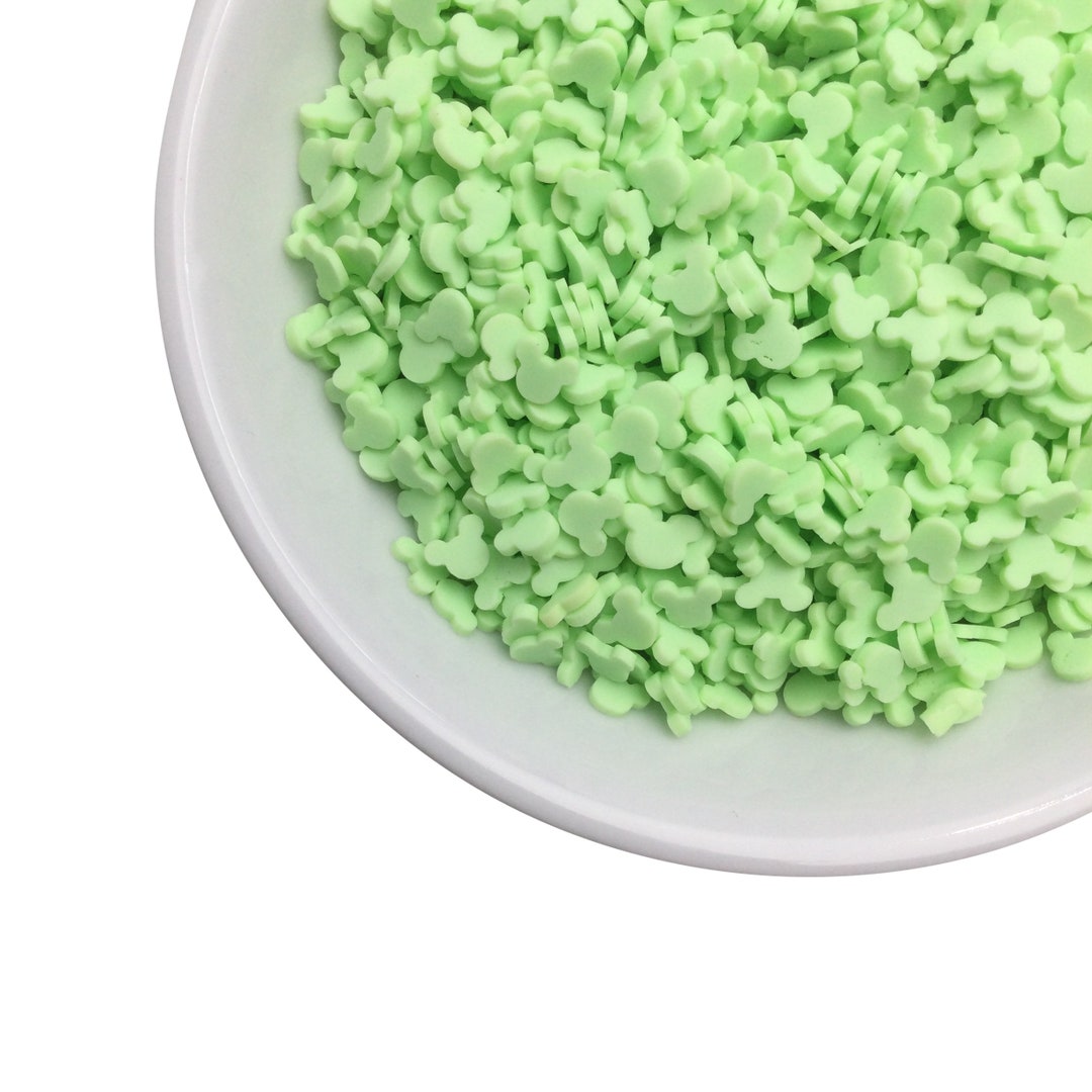 Mint Green Mouse Heads Polymer Clay Slices, Fake Sprinkles, Clay Slices ...