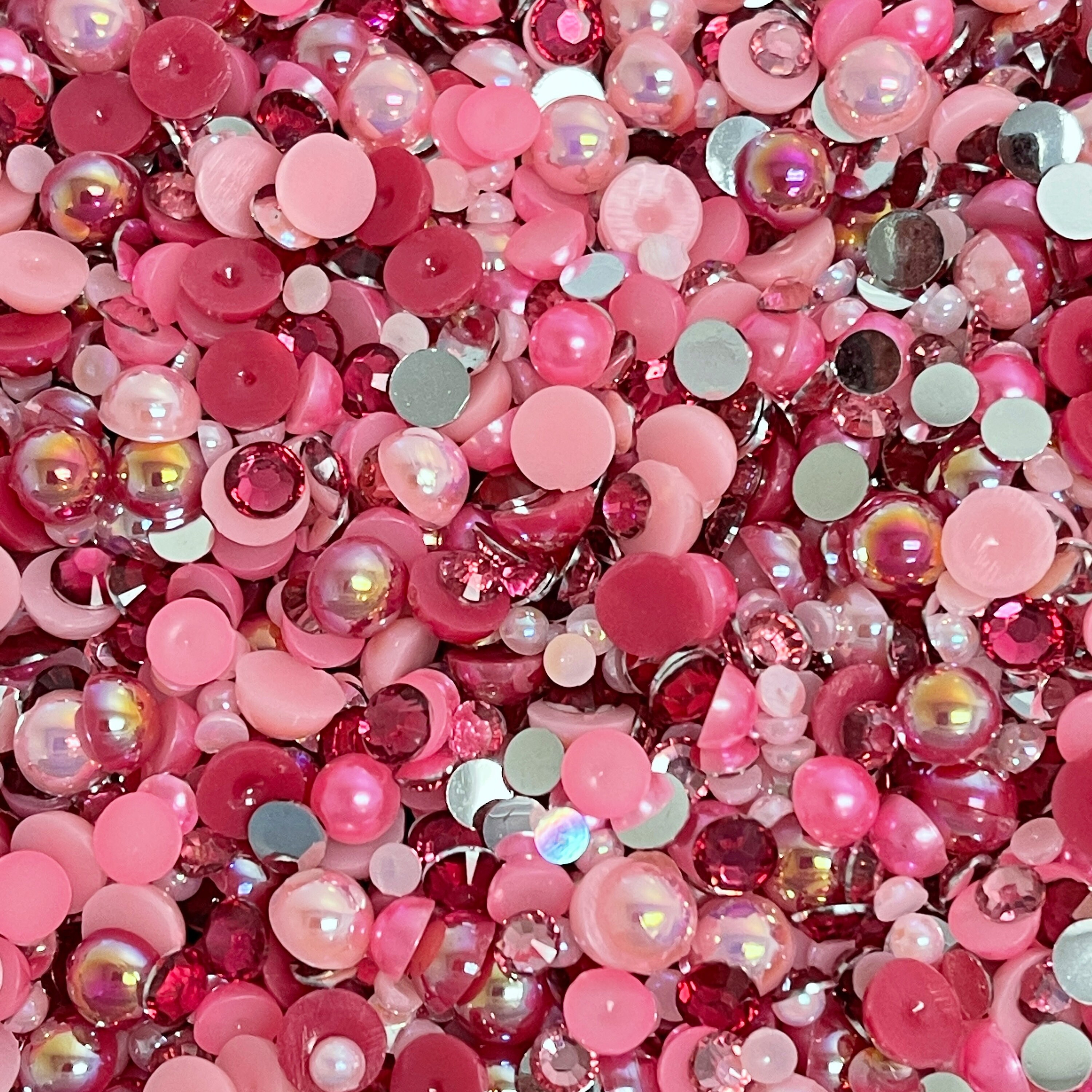 Shades of Pink Pearl Mix Flatback Pearls and Rhinestone Mix - Etsy