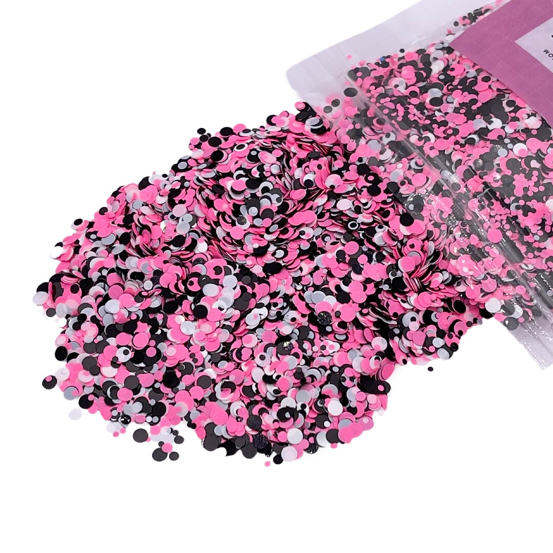 Pink Glam Dot Mix Glitter Set, Solvent Resistant, Glitter for ...