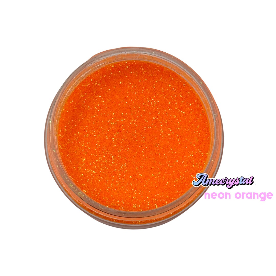Neon Orange Iridescent Ultra Fine Glitter, Polyester Glitter, Solvent ...