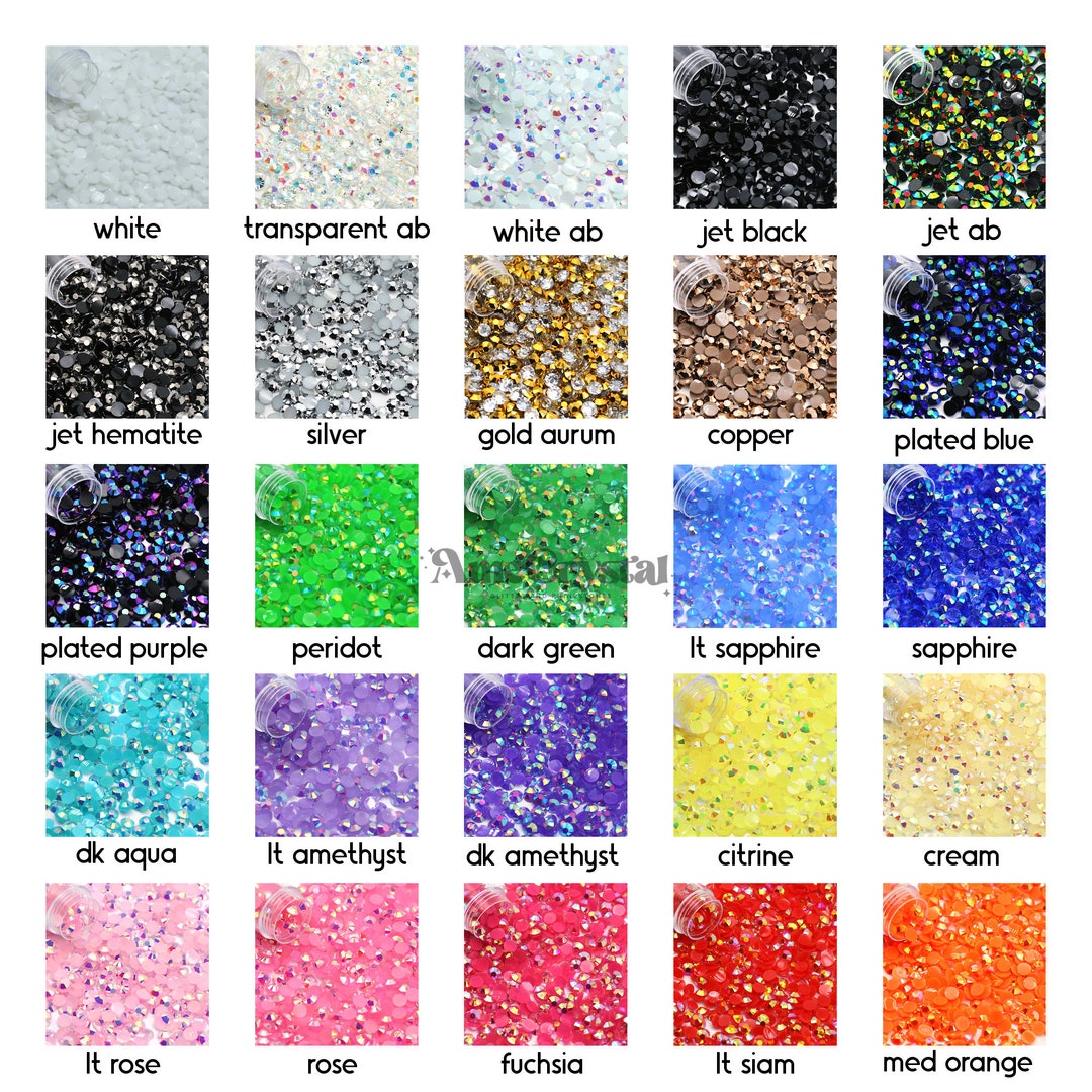 BULK Jelly Resin Rhinestones 5000pcs/3000pcs, Choose Size and Color ...