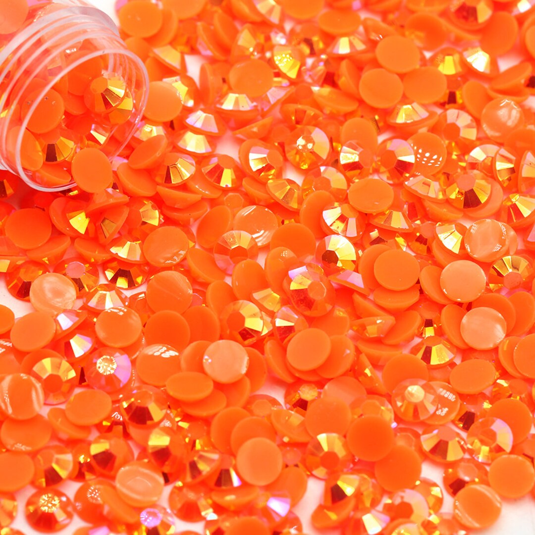 Mid-orange Jelly Flatback Resin Rhinestones Pack of 1000, Choose Size ...