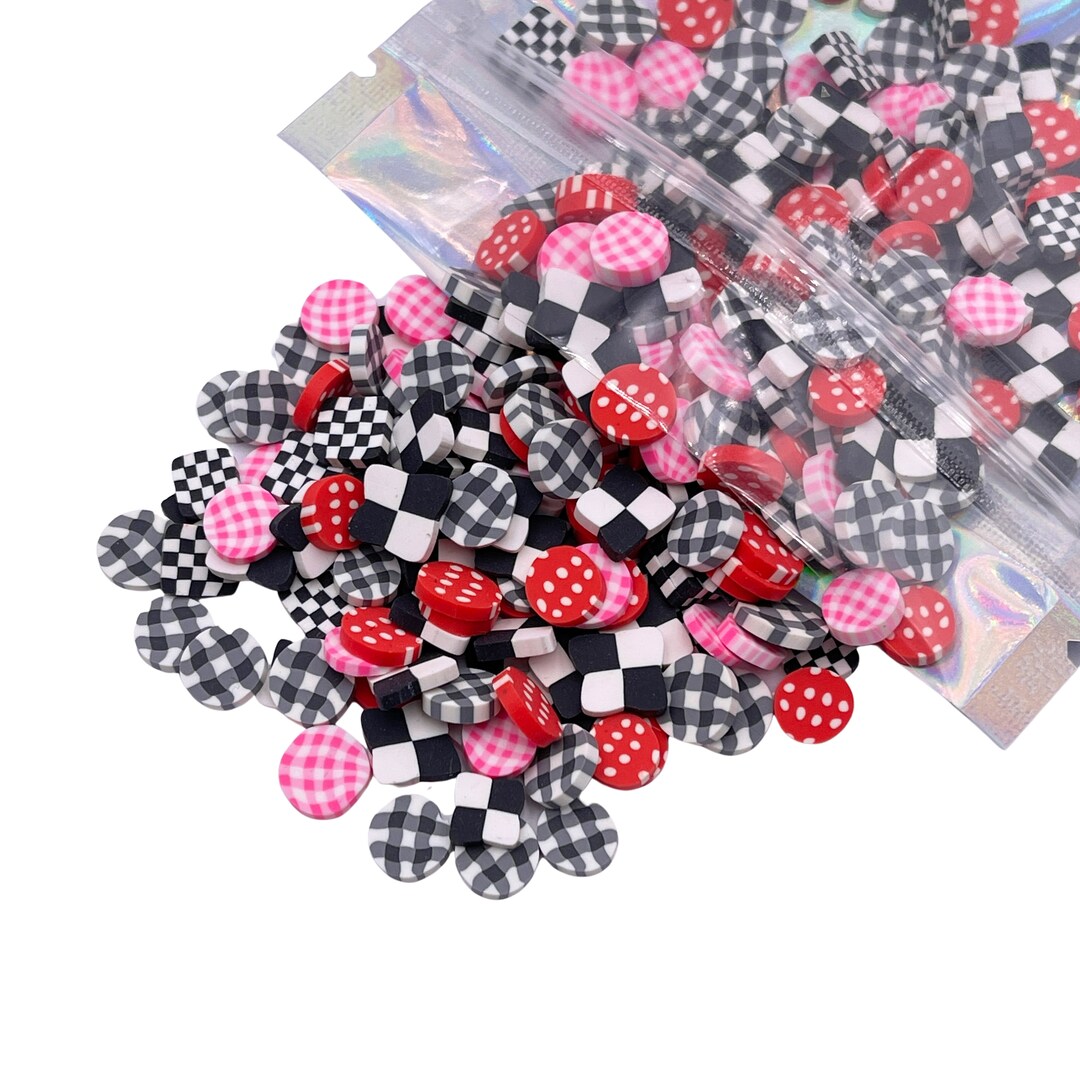 CHECKERS MIX Polymer Clay Slices, Polymer Clay Fake Sprinkles, Deco ...
