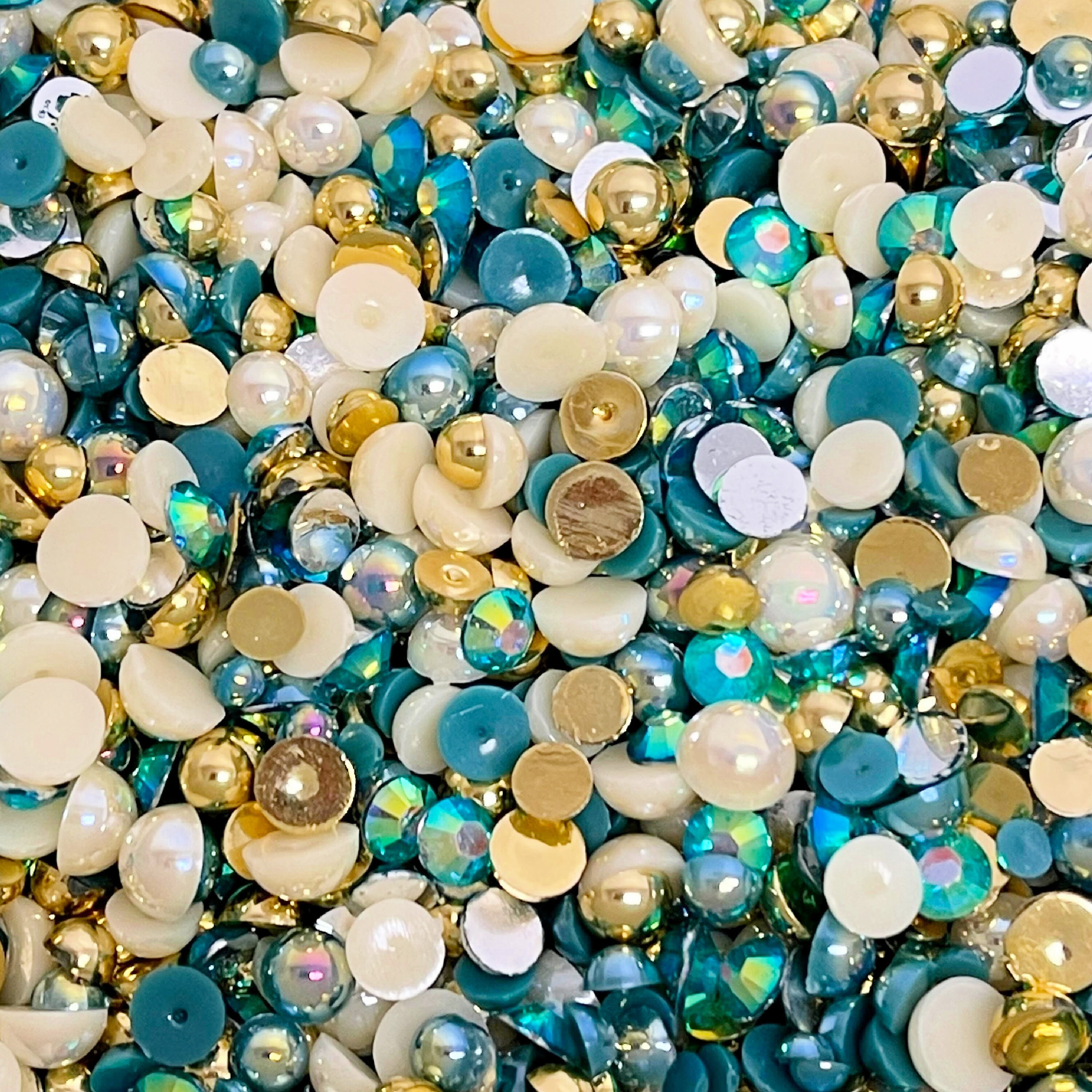 Bermuda Pearl Mix Flatback Pearls and Rhinestone Mix Sizes - Etsy