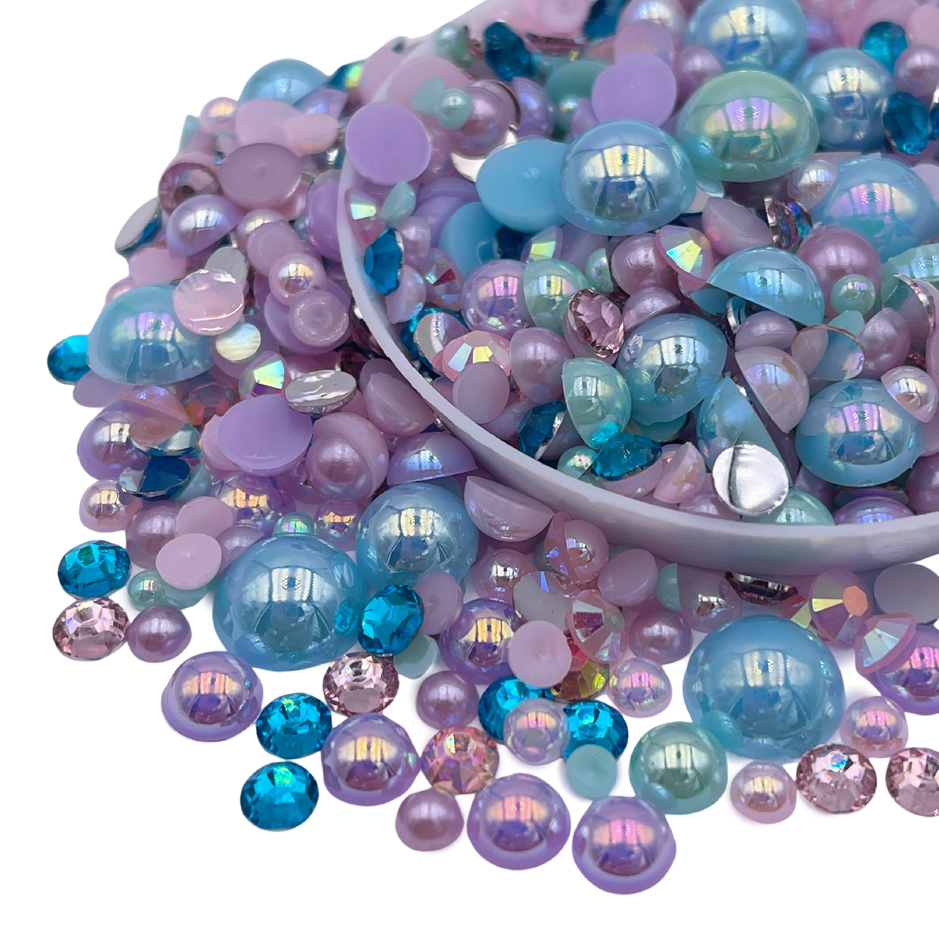 Mermaid Lagoon Pearl Mix Flatback Pearls and Rhinestone Mix - Etsy