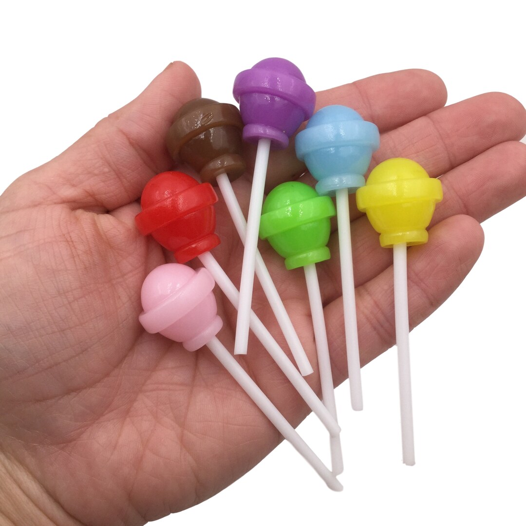 4 Mixed Color Lollipop Faux Candy, Kawaii Fake Lollipop, *NON EDIBLE ...