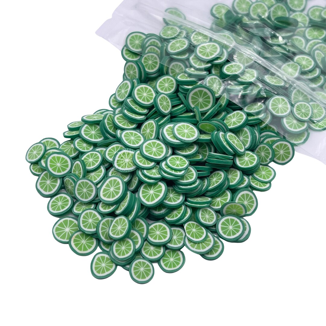 Lime Polymer Clay Slices, Fruit Clays, Fake Sprinkles, Clay Slices for ...