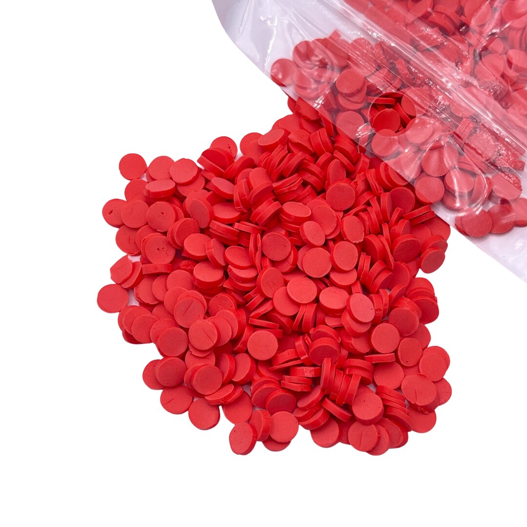 Red Polymer Clay Dot Sprinkles, Fake Sprinkles, Clay Slices, Sprinkles ...