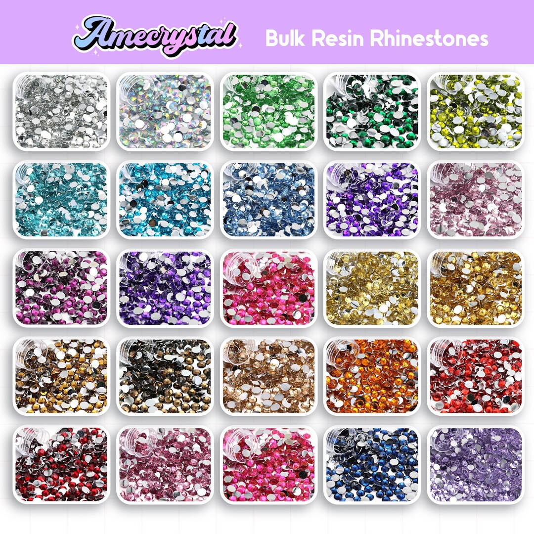 BULK Resin Rhinestones 5000pcs/3000pcs, Choose Size and Color, 3mm, 4mm ...