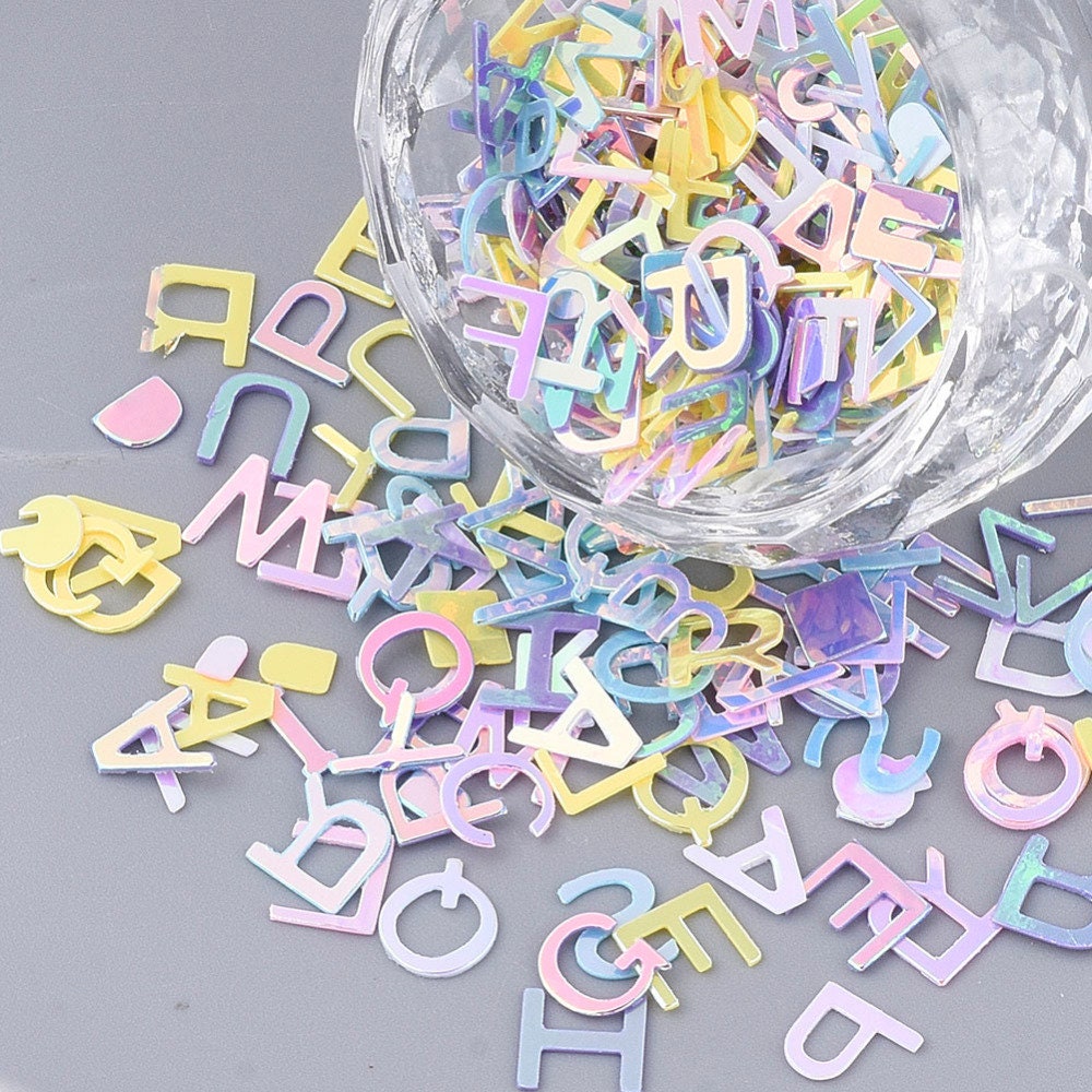 Pastel Color Mixed Letter Shaped Chunky Glitter Mix 10 Grams - Etsy