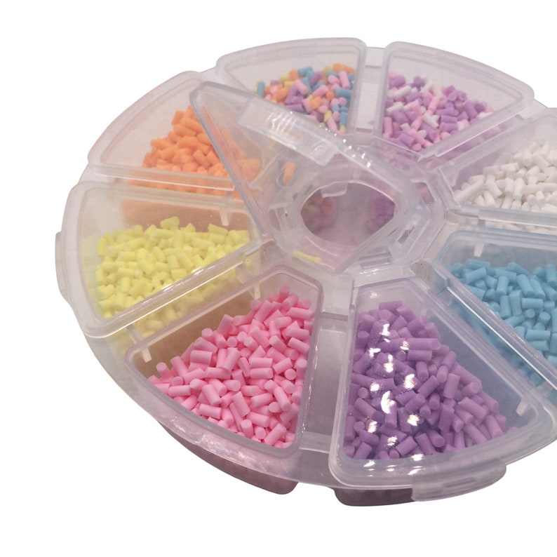 Pastel Sprinkles Polymer Clay Wheel, Polymer Clay Sprinkle, Sets of 8 ...