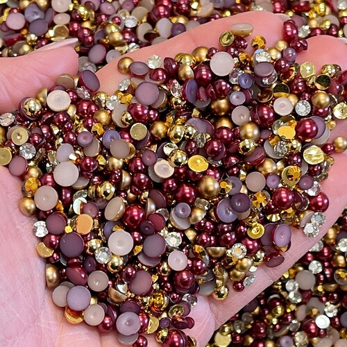 Lt Amethyst Pearl Mix Flatback Pearls and Rhinestone Mix - Etsy