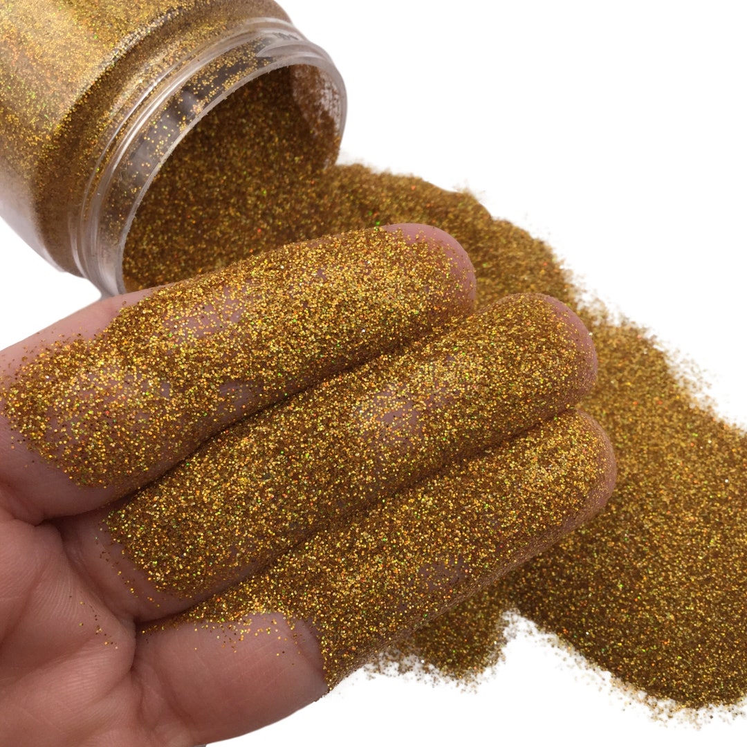 GOLD HOLOGRAPHIC Ultra Fine Loose Glitter, Polyester Glitter, Solvent ...