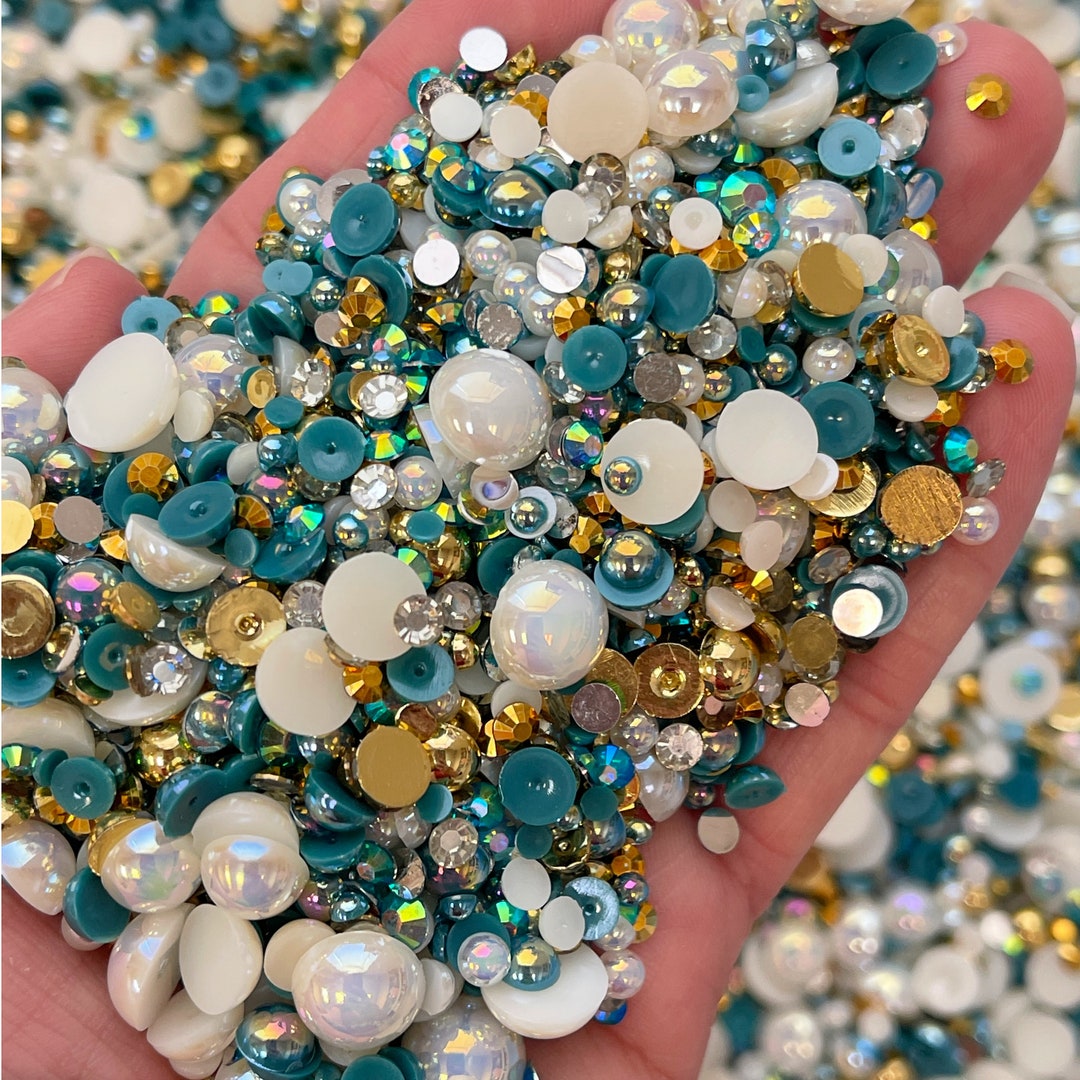 Bermuda Pearl Mix, Flatback Pearls and Rhinestone Mix, Sizes Range 3MM ...