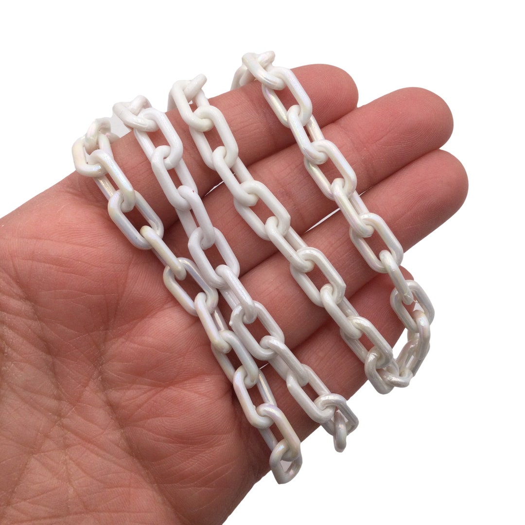 OIL SLICK White Plastic Chain 19 Inches - Etsy