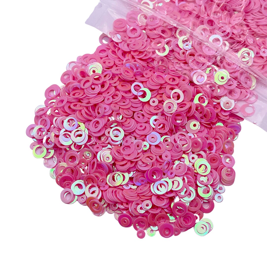 Pink Iridescent Bubbles Shape Glitter, Bubbles Round Sequin, Glitter ...