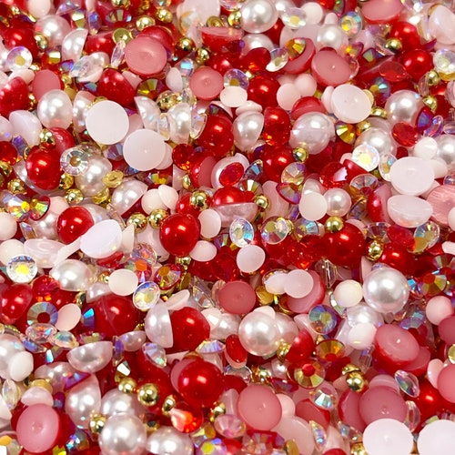 Peacock Pearl Mix Flatback Pearls and Rhinestone Mix Sizes - Etsy